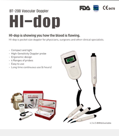 Hi DOP Vascular Doppler Set Complete With 1 Vascular Probe | Meg Medius
