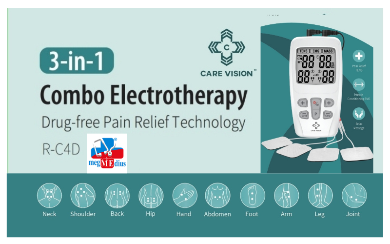 Tens Machine 3-in-1 Combo Electrotherapy for Effective Pain Relief ...